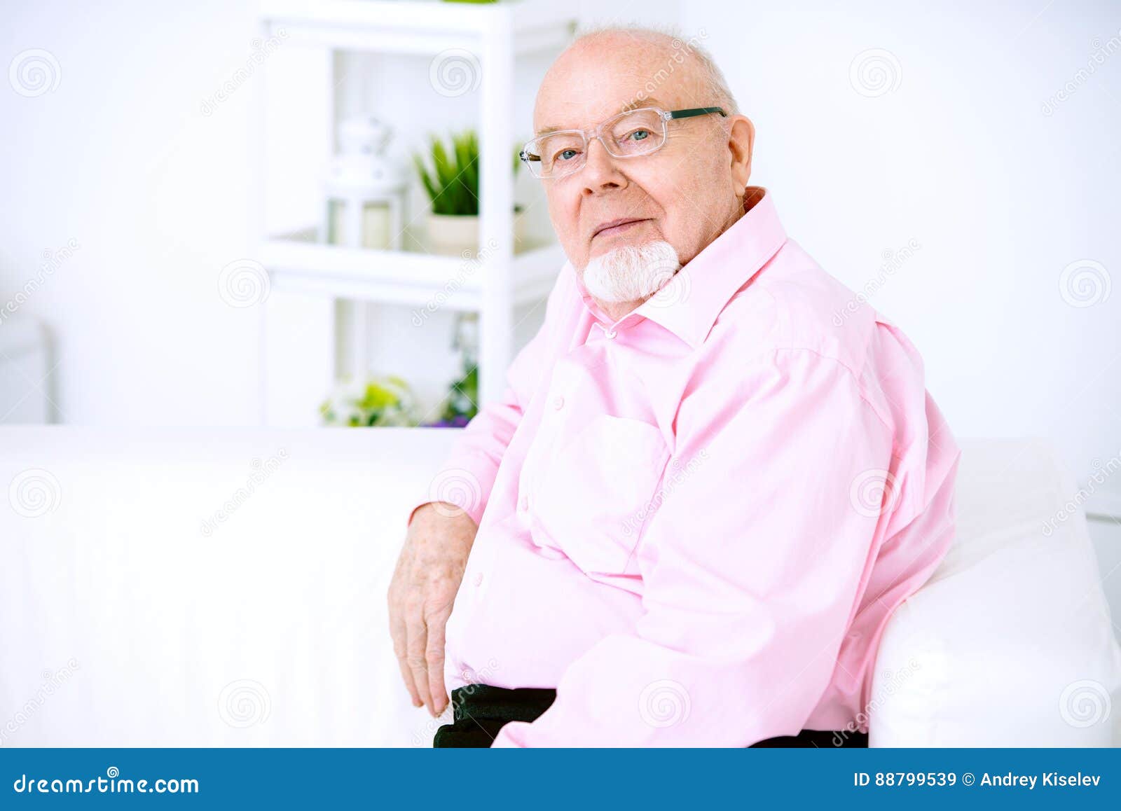 Elderly man at home stock image. Image of casual, happy - 88799539