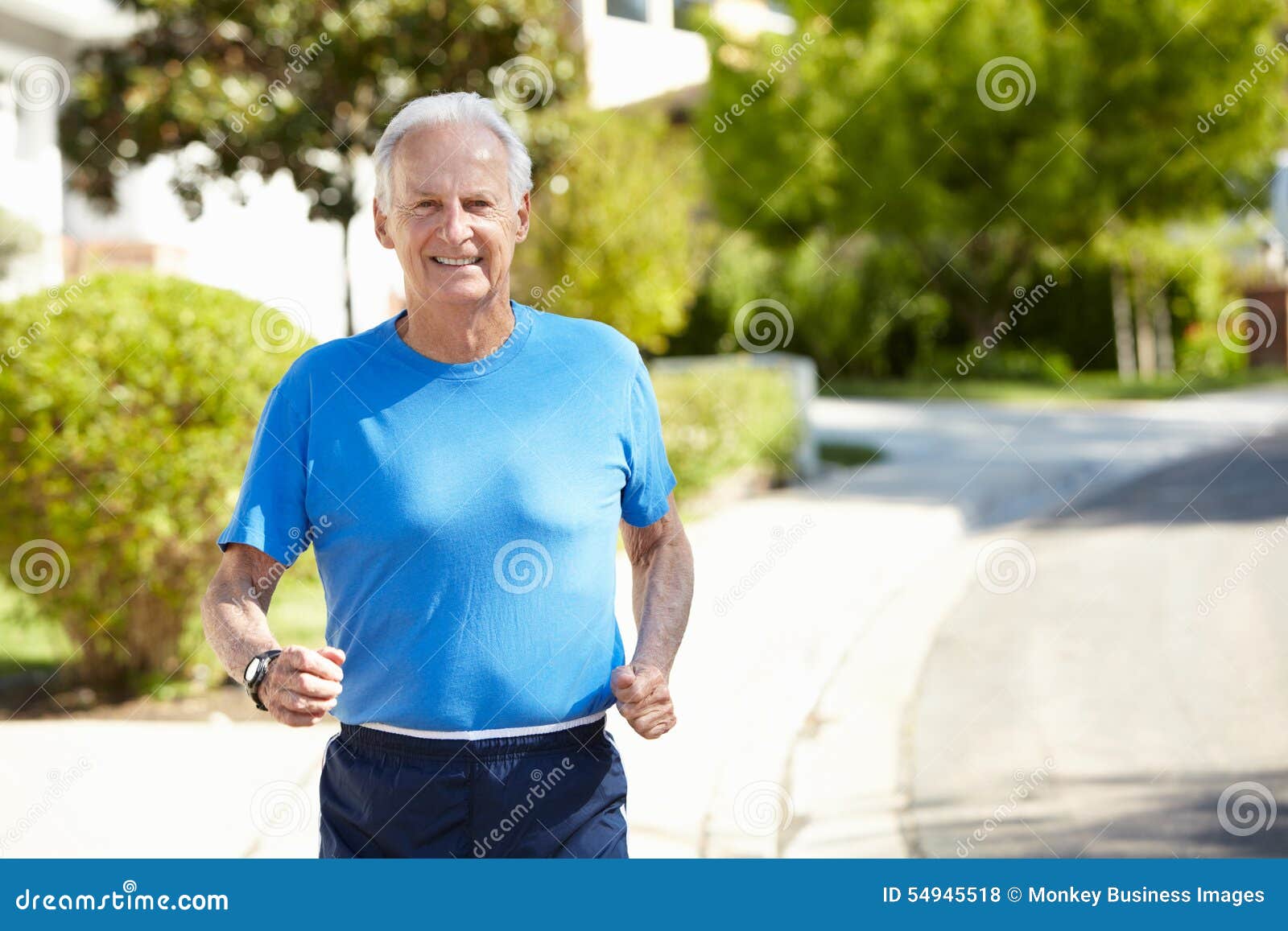 Elderly man jogging stock photo. Image of happy, exercise - 54945518