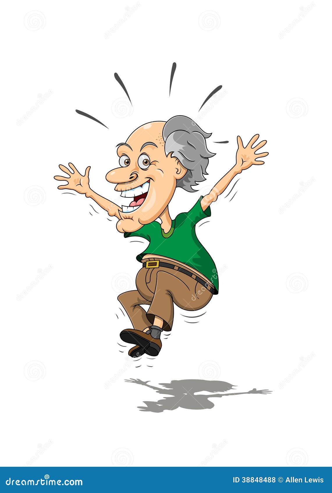 Elderly Man Jumping for Joy Stock Illustration - Illustration of ...