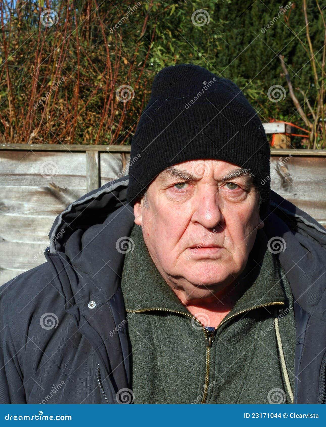 Elderly Man Looking Annoyed Stock Photo - Image of outside, attitude ...