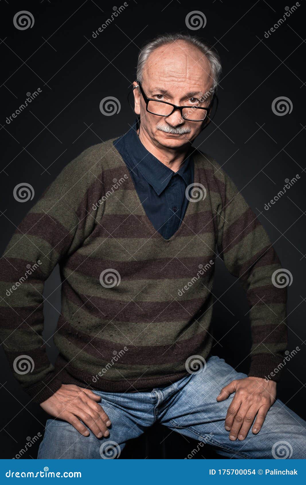 Elderly Man Looks Skeptically Stock Photo - Image of attractive ...