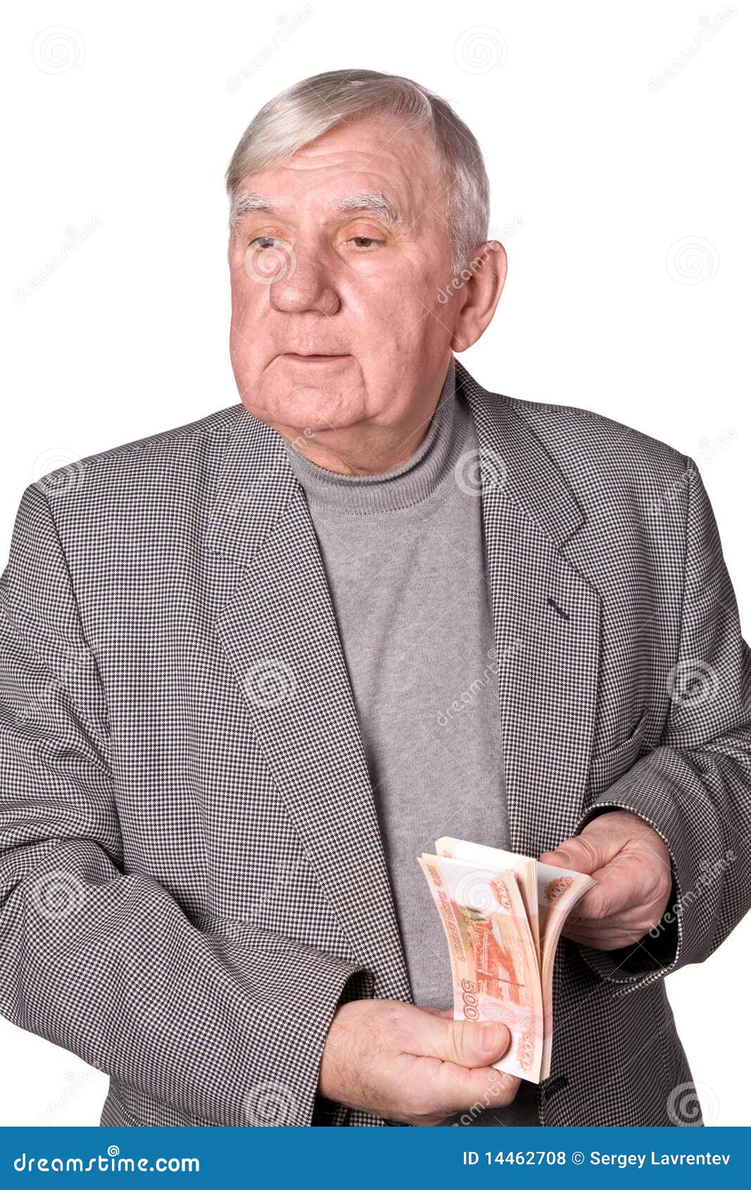 Elderly Man with Money in Hands Stock Photo - Image of senior, face ...
