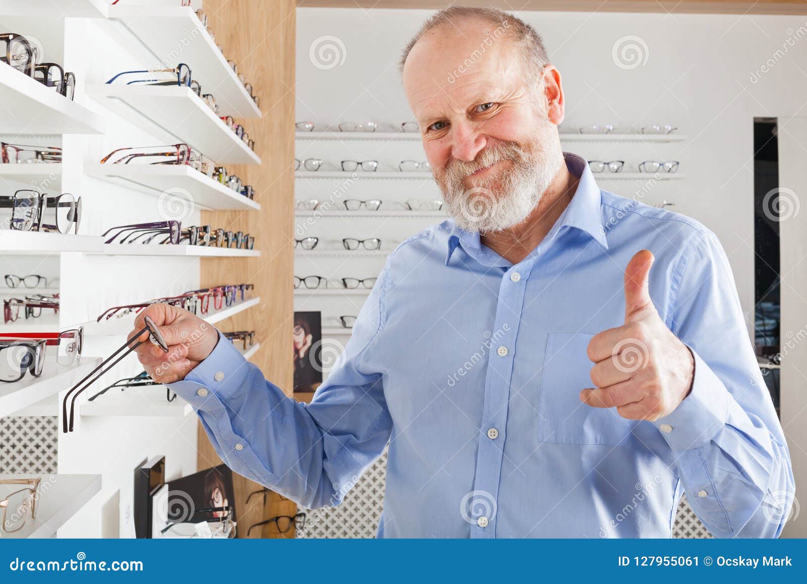 Elderly Man in Optics Store Stock Image - Image of astigmatism, elderly ...