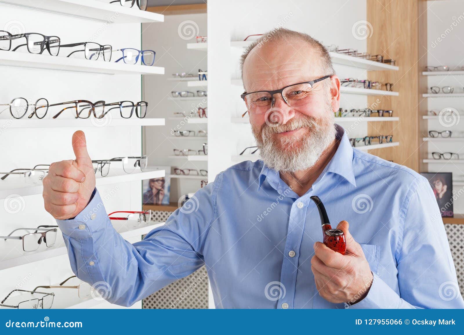 Elderly Man in Optics Store Stock Photo - Image of optic, accessory ...