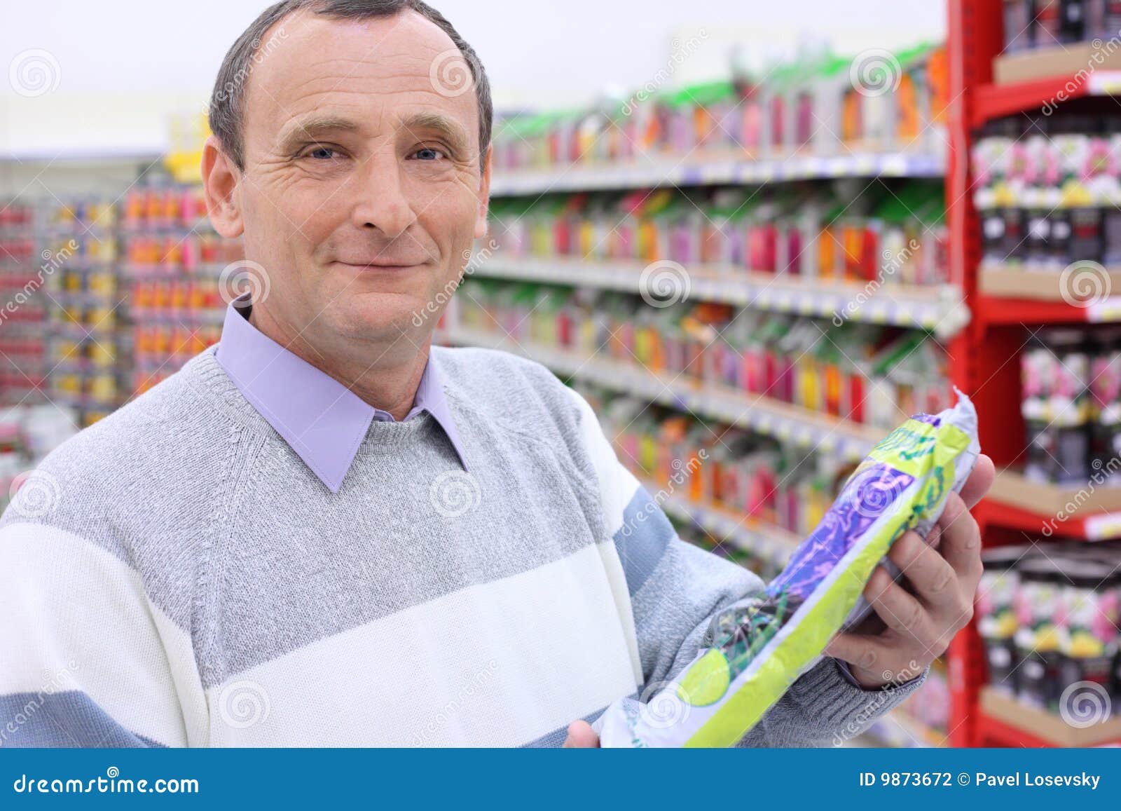 Elderly Man with Package in Hands Stock Photo - Image of hold, purchase ...