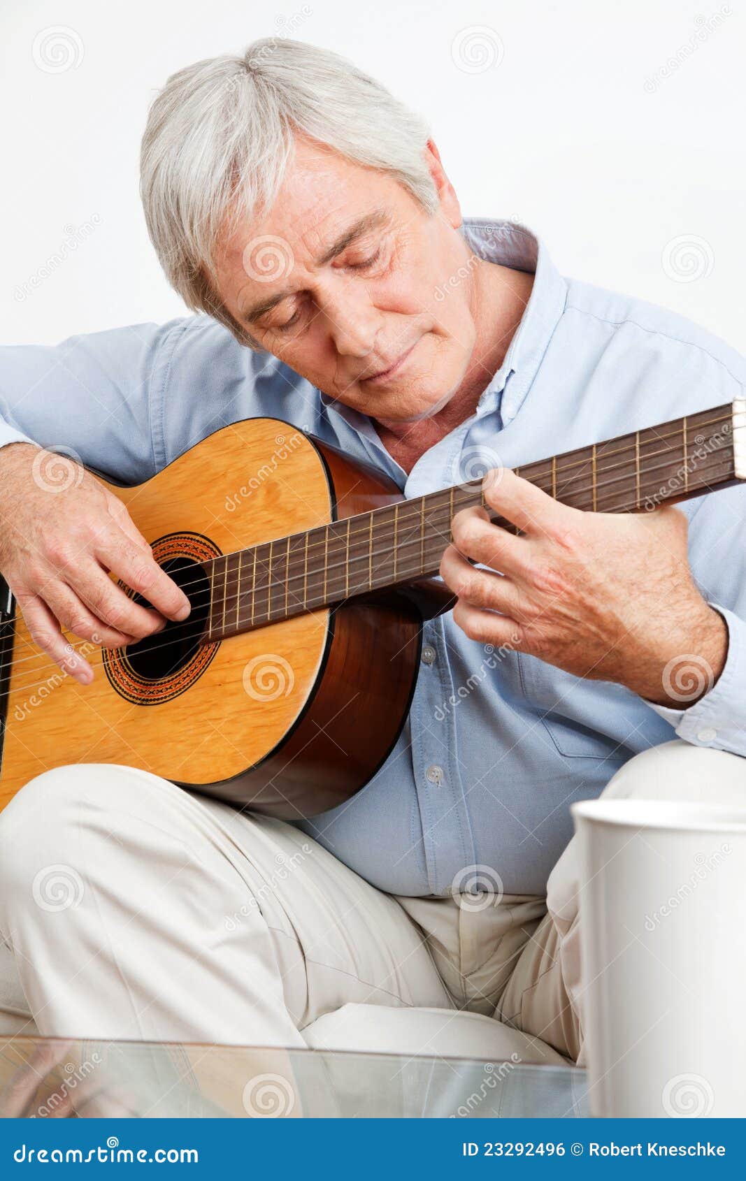 Elderly man playing guitar stock photo. Image of learn - 23292496