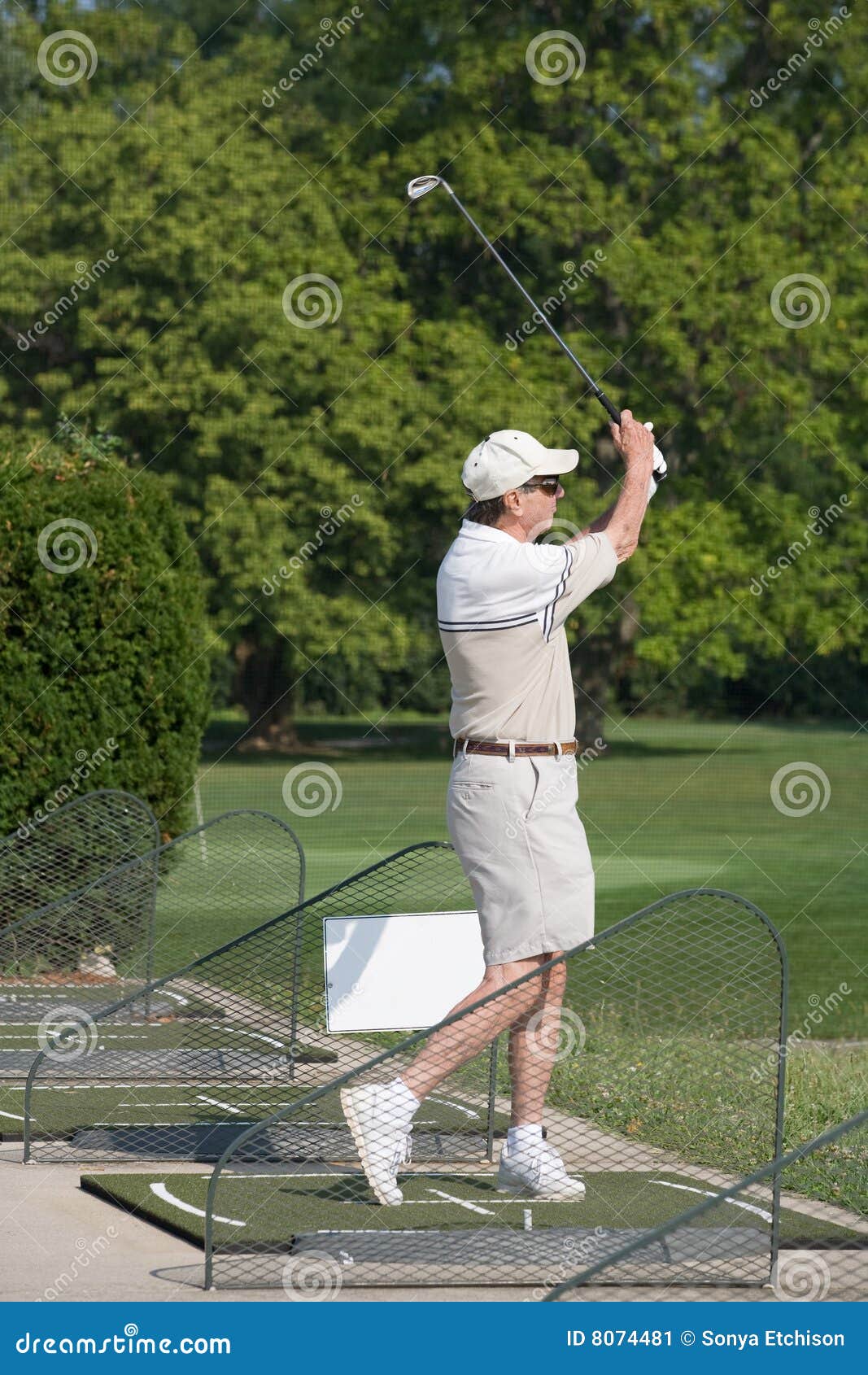 Elderly Man Practicing Golf Stock Image - Image of activity, elderly ...