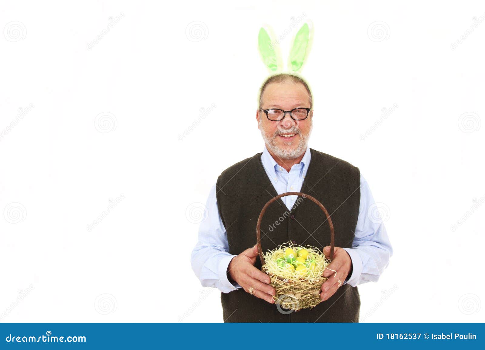 Elderly Man with Rabbit Ears Stock Image - Image of easter, humour ...