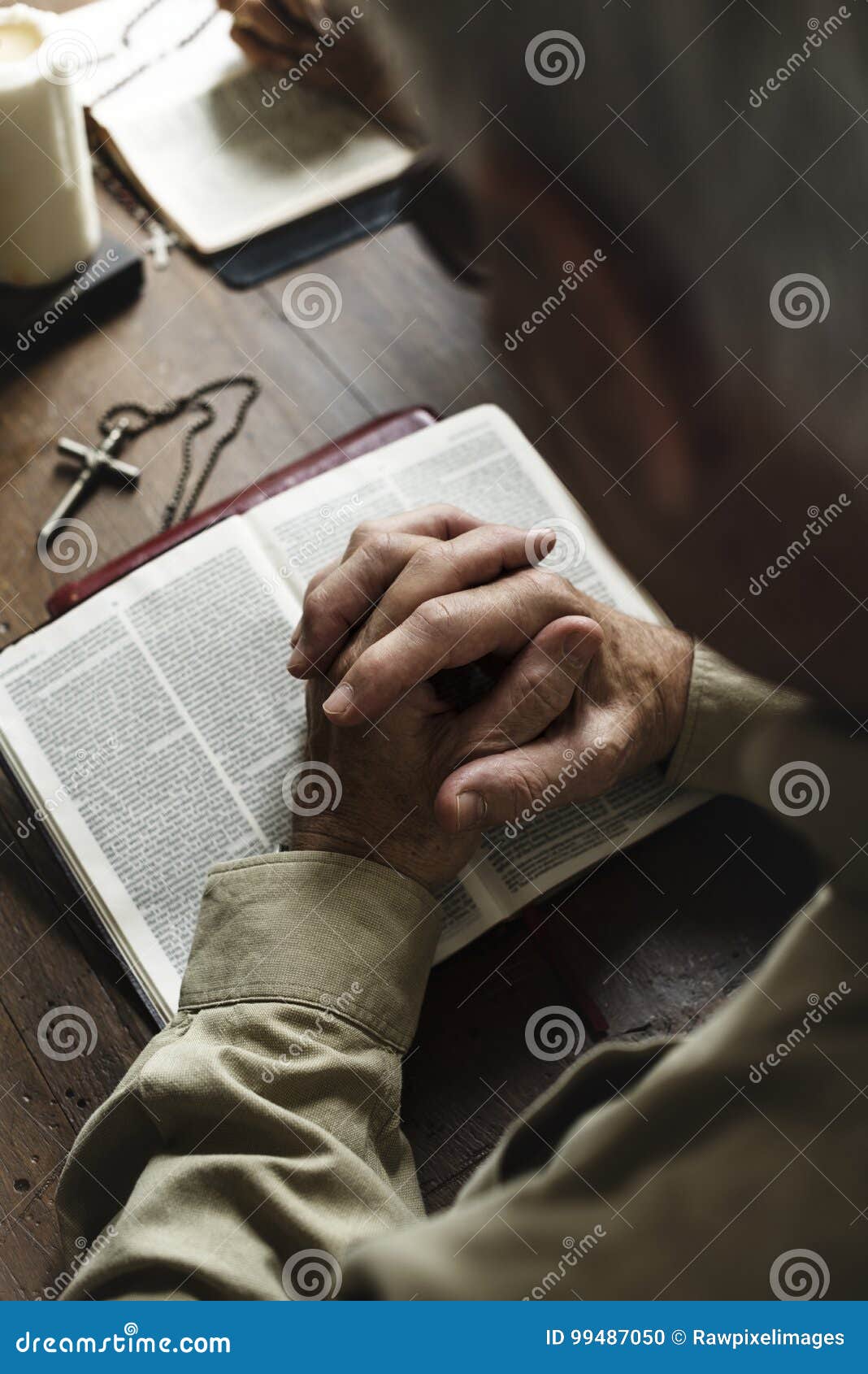 Elderly Man is Reading a Bible Stock Photo - Image of spiritual ...
