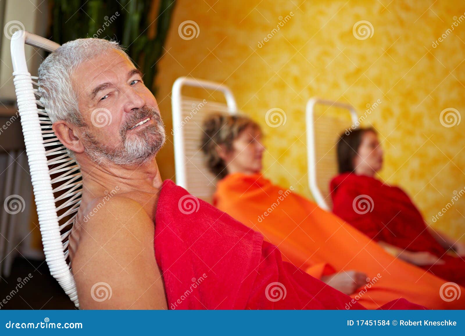 Elderly Man Relaxing after Spa Stock Photo - Image of sauna, pool: 17451584