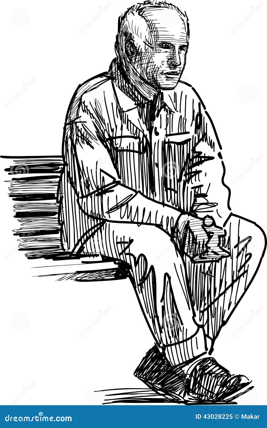 Elderly man resting stock vector. Illustration of senior - 43028225