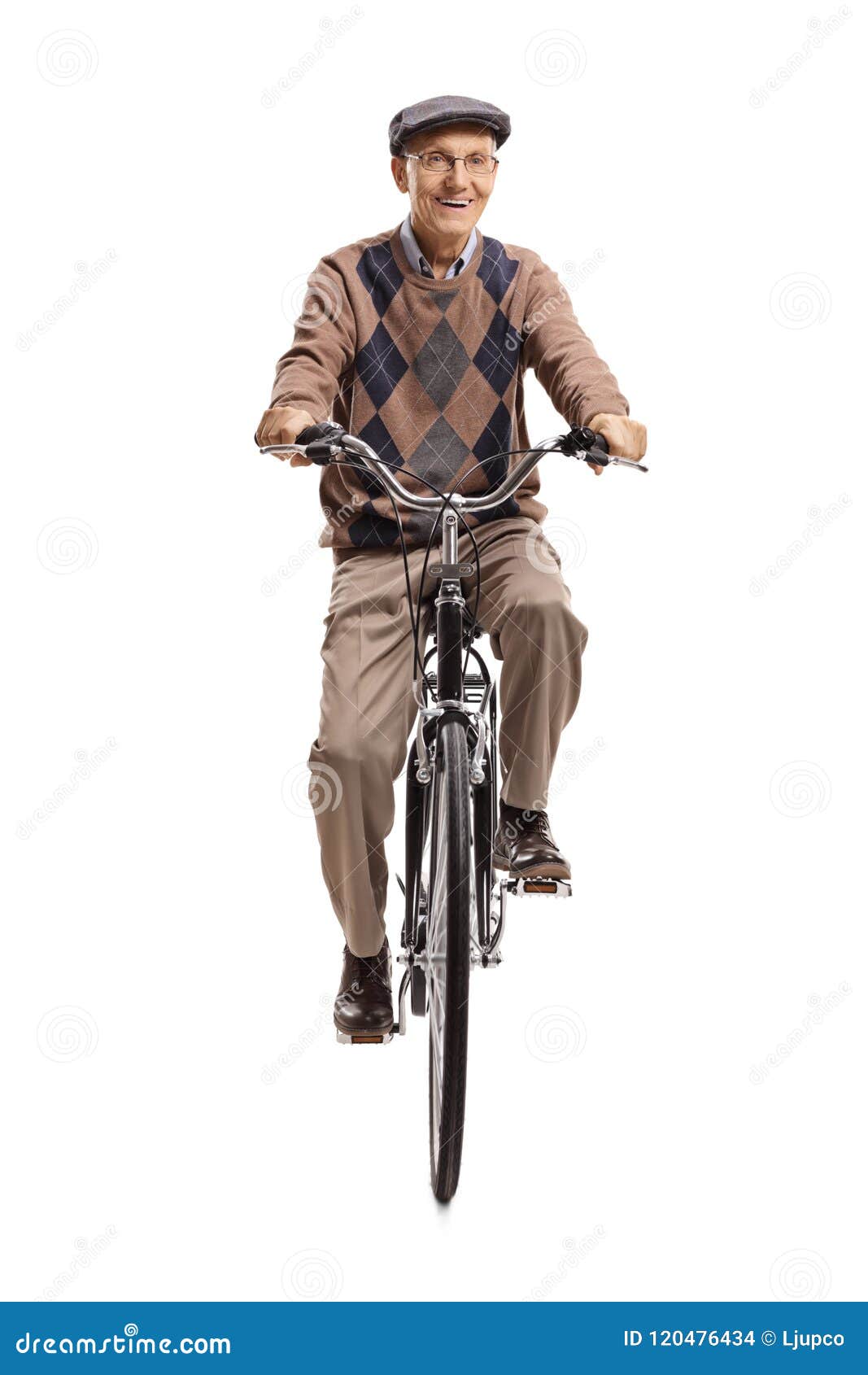 Elderly Man Riding a Bicycle Stock Photo - Image of expression, smiling ...