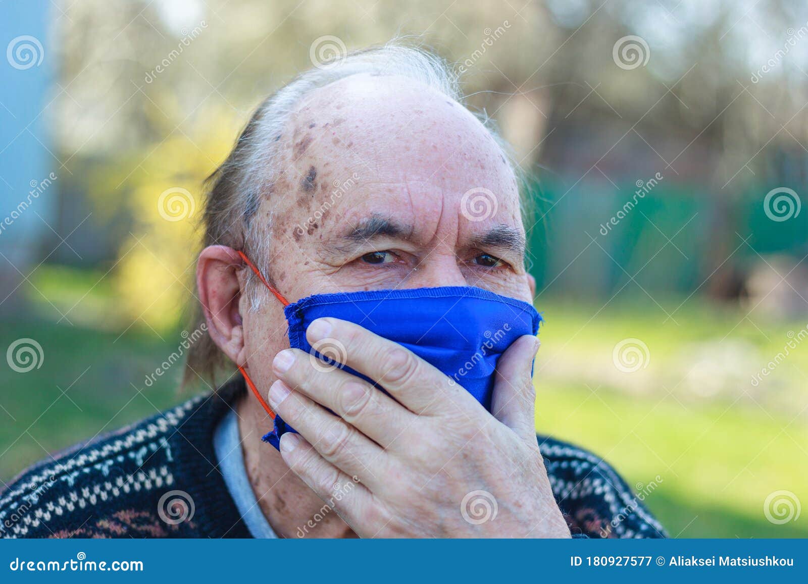 Elderly Man on Self-isolation at Home Stock Image - Image of illness ...