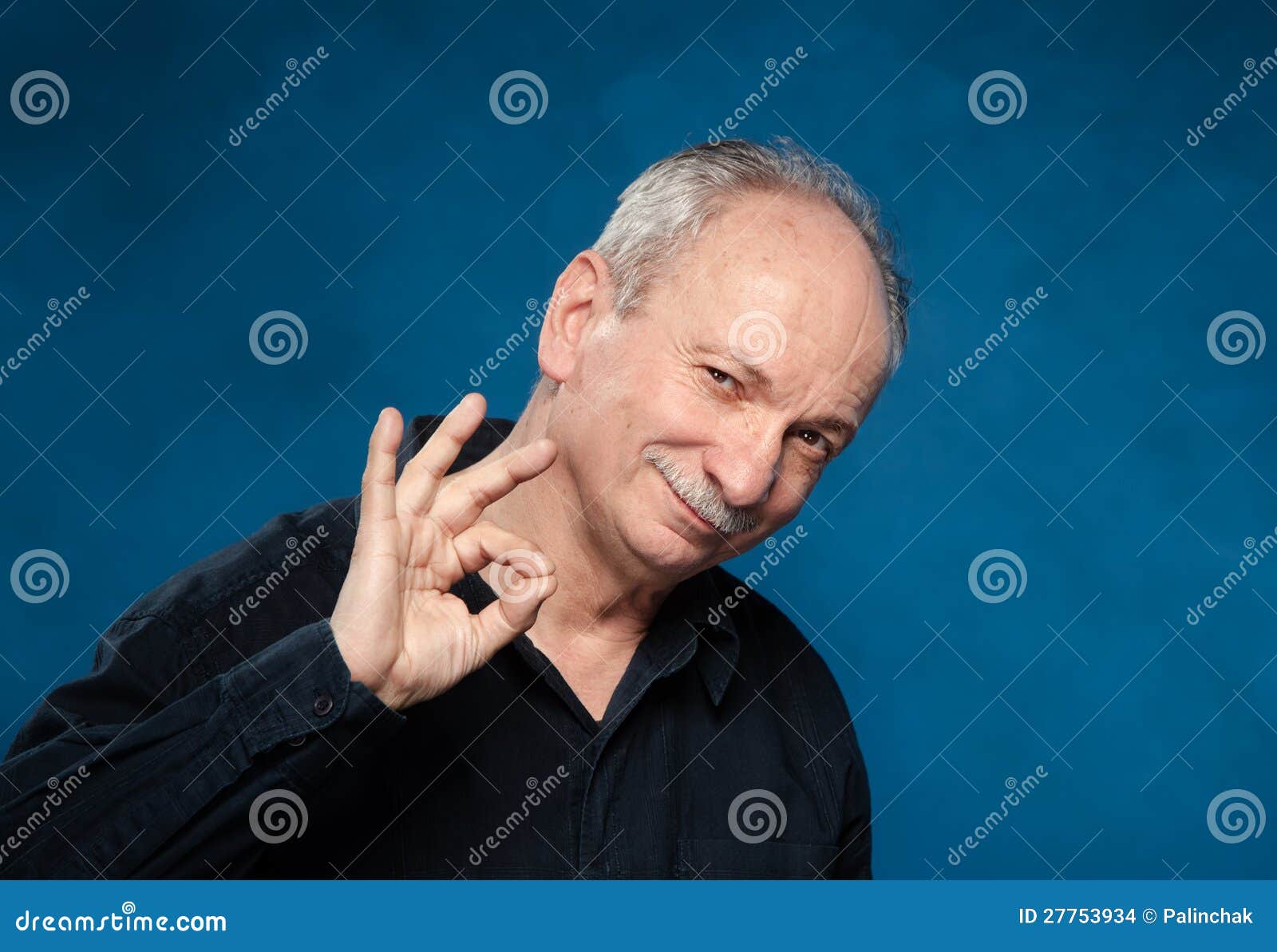 Elderly Man Showing Ok Sign Stock Photo - Image of gesturing, fingers ...