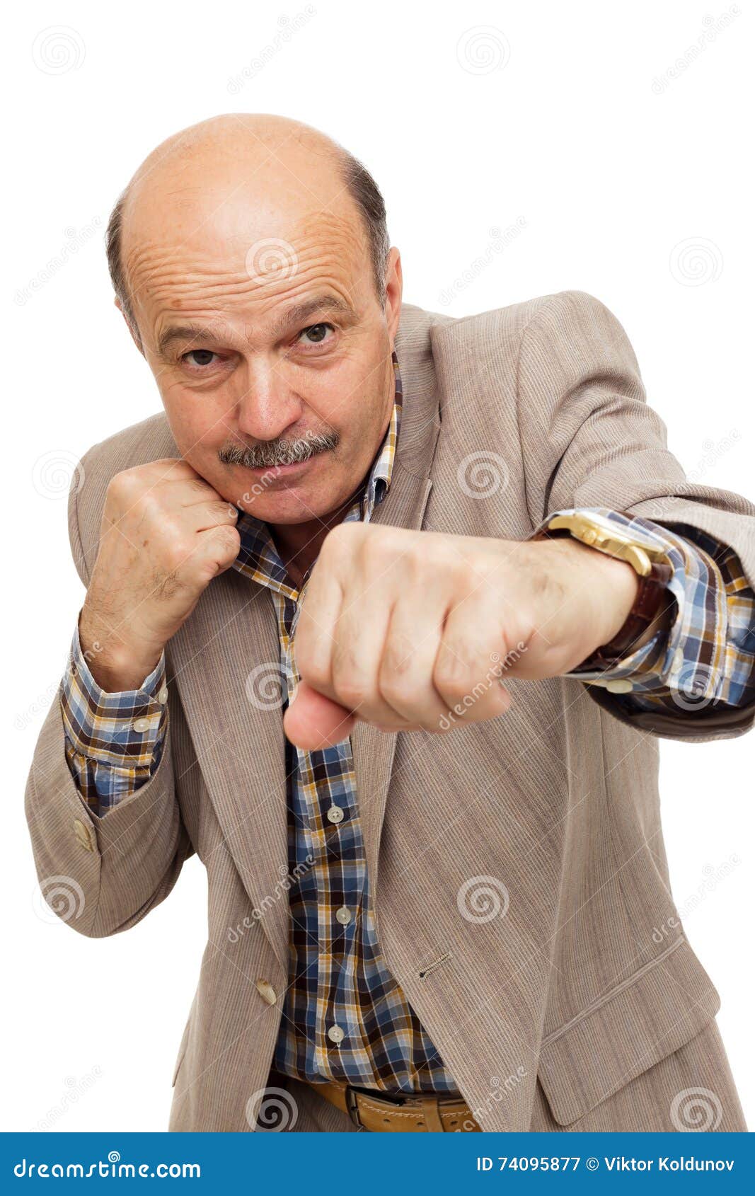 Elderly man in suit boxing stock image. Image of motivator - 74095877