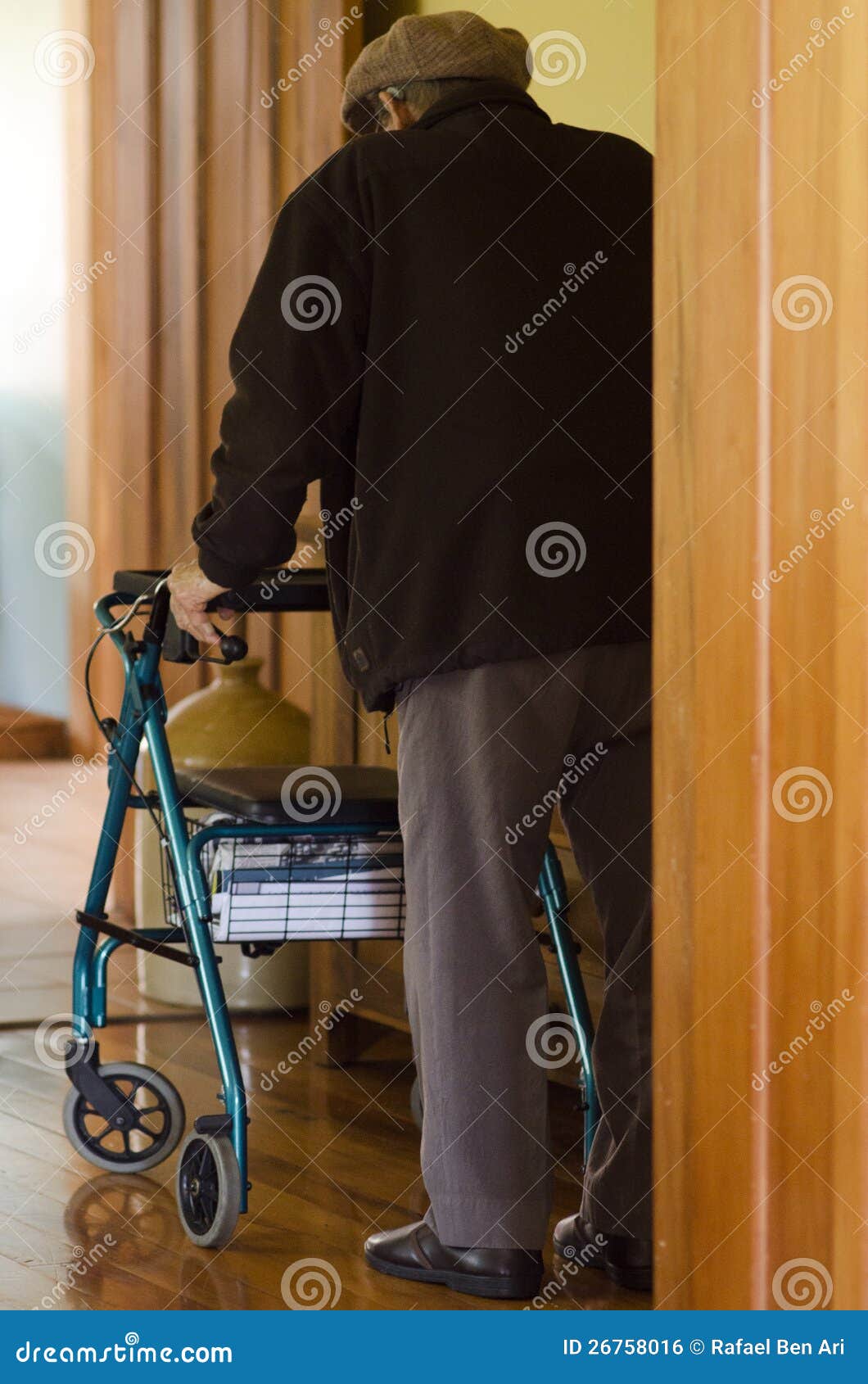 Elderly Man Use a Walker (walking Frame) Stock Photo - Image of assist ...