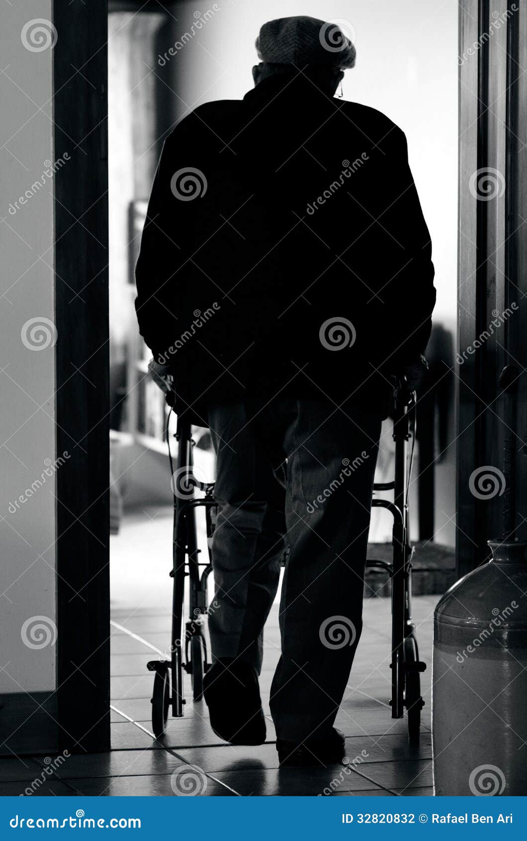 Elderly Man Use a Walker (walking Frame) Stock Photo - Image of ...