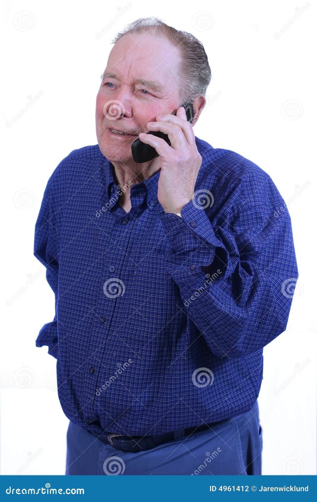 Elderly Man Using Cell Phone Stock Photo - Image of modern, smiling ...
