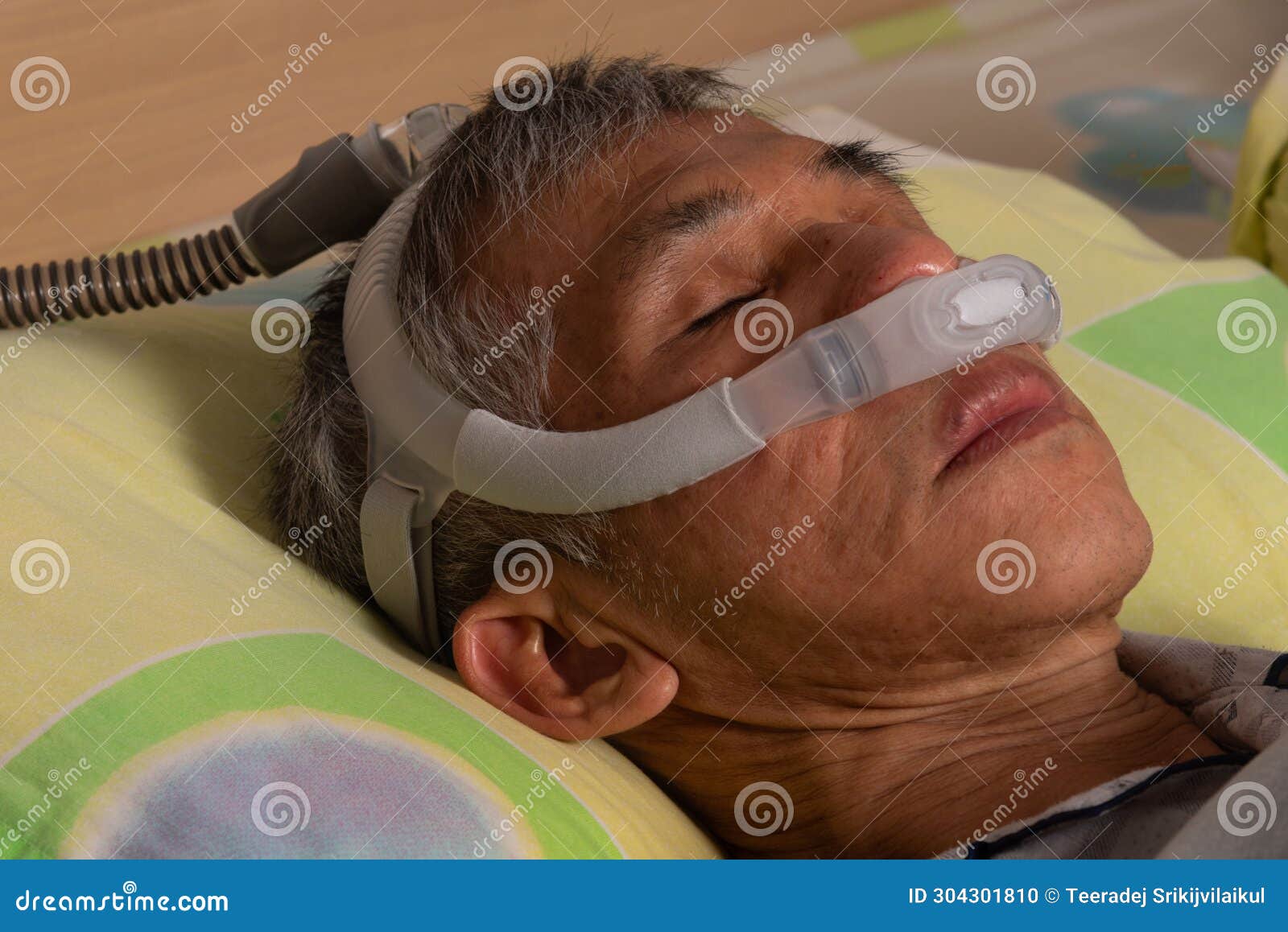 Elderly Man Using Medical CPAP Machine Stock Photo - Image of machine ...