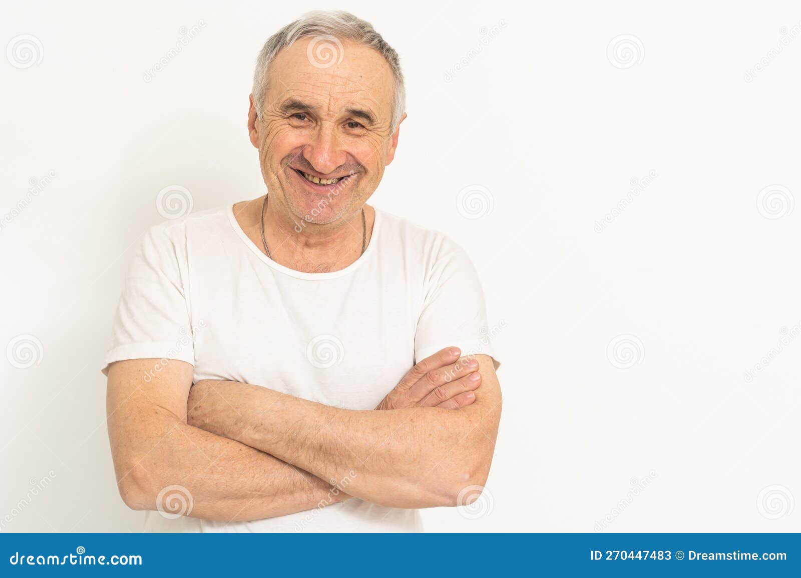 An Elderly Man on a White Background Stock Image - Image of retirement ...