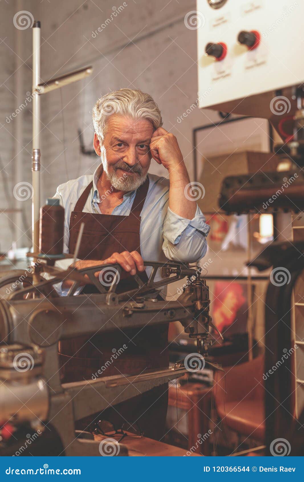 An Elderly Man in a Workshop Stock Photo - Image of male, craftsman ...