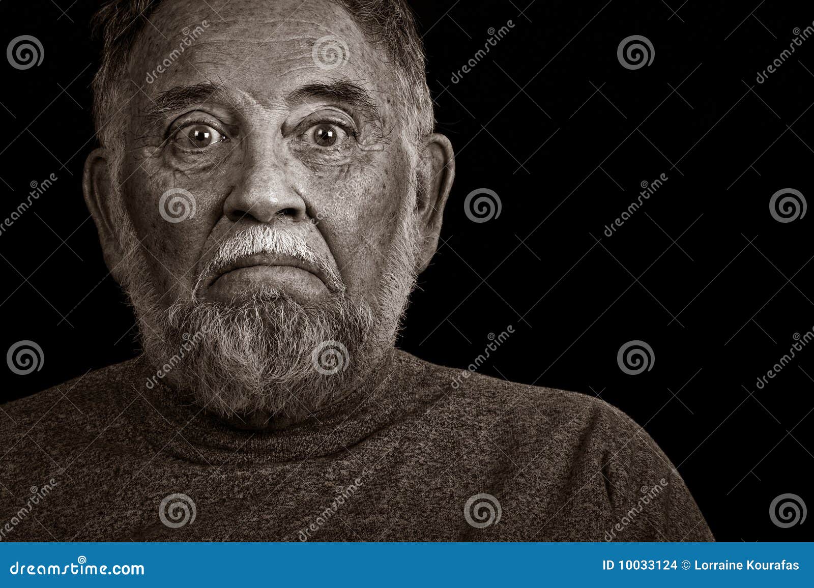 An Elderly Man with a Worried Look Stock Photo - Image of depression ...