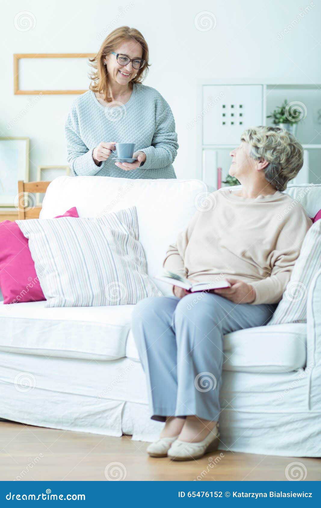 Elderly Mother and Her Daughter Stock Photo - Image of assistant ...