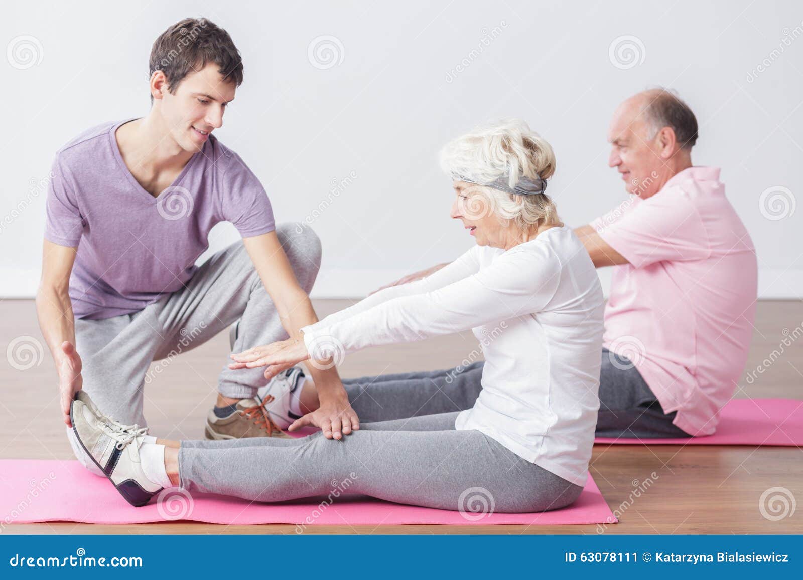 Elderly People Do Stretching Stock Image - Image of caucasian, workout ...