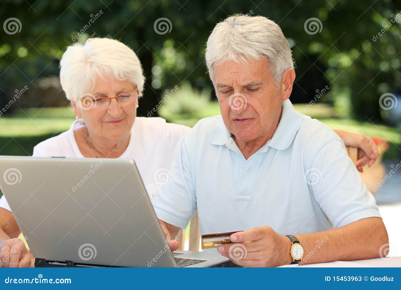 Elderly People and Internet Stock Image - Image of home, computer: 15453963