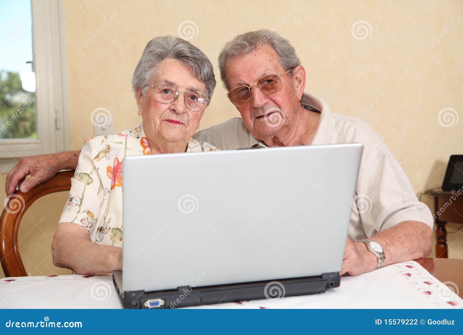 Elderly People and Internet Technology Stock Photo - Image of home ...