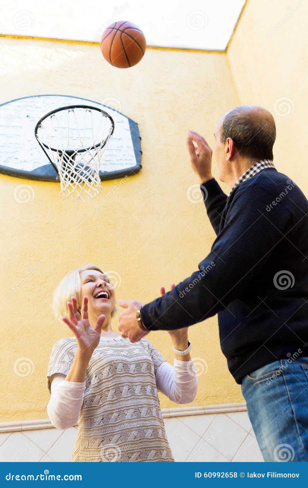 Elderly People Playing with Ball Stock Photo - Image of playground ...