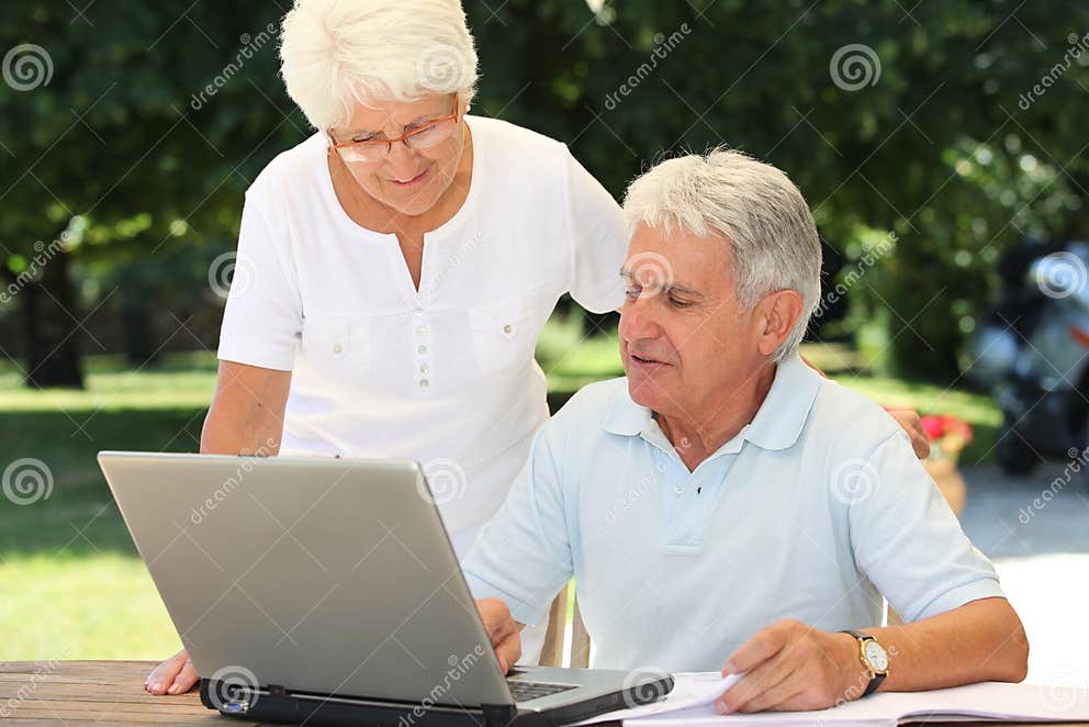 Elderly People and Technology Stock Photo - Image of happy, laptop ...