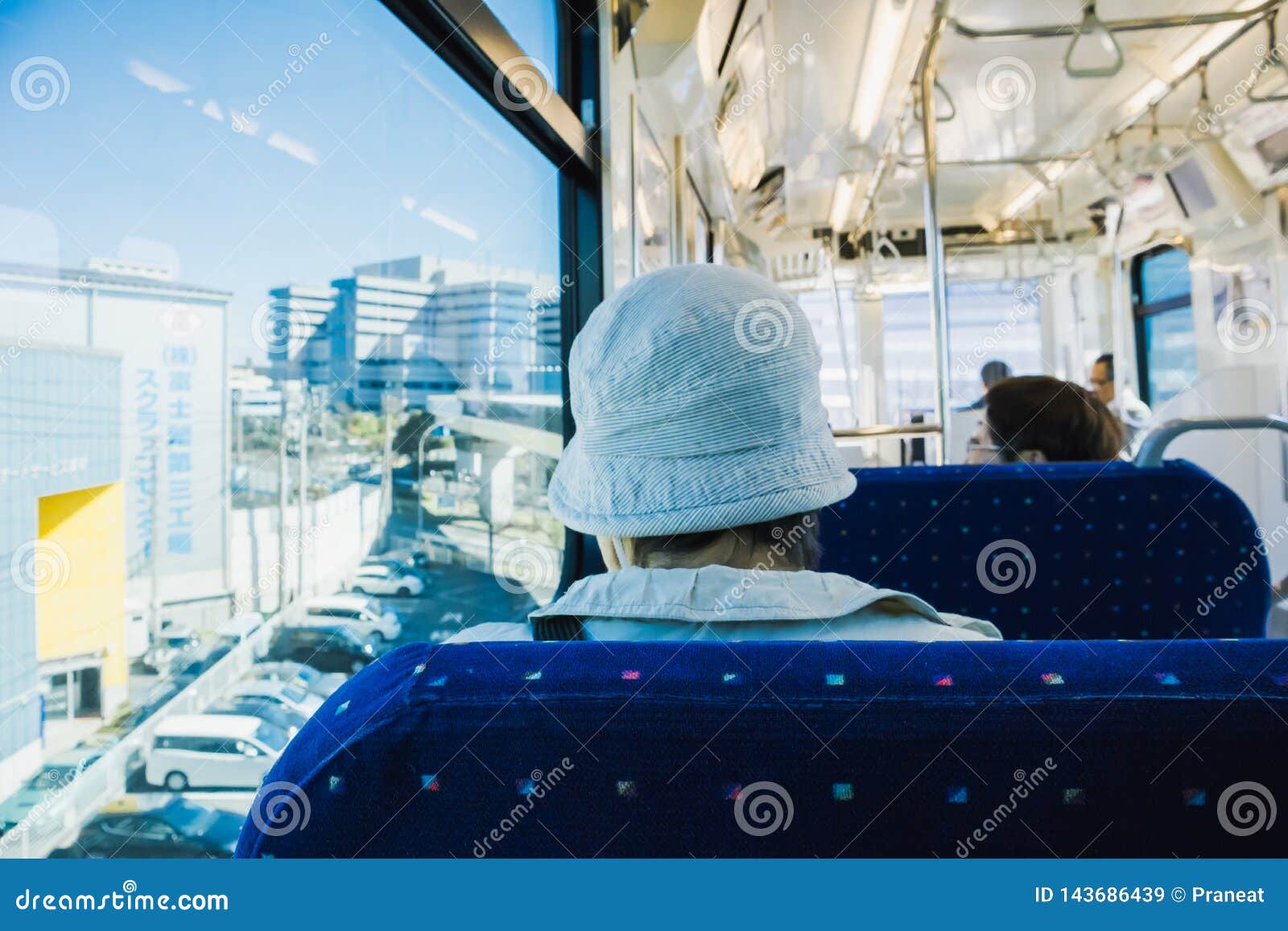 Elderly People in the Train Staring at the City of Japan Stock Image ...