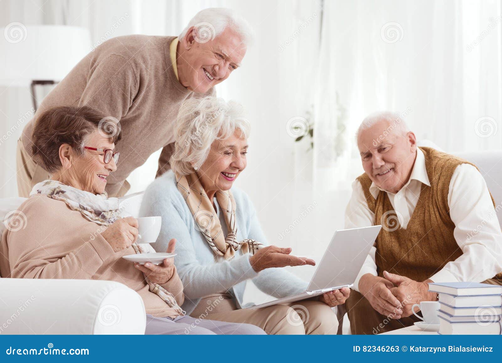 Elderly People Communicate In The Mall Stock Image | CartoonDealer.com ...
