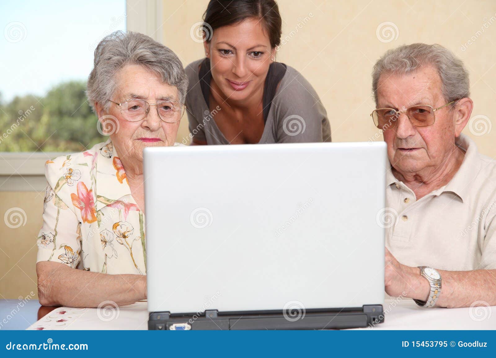 Elderly People Using Laptop Computer Stock Image Image Of Closeup