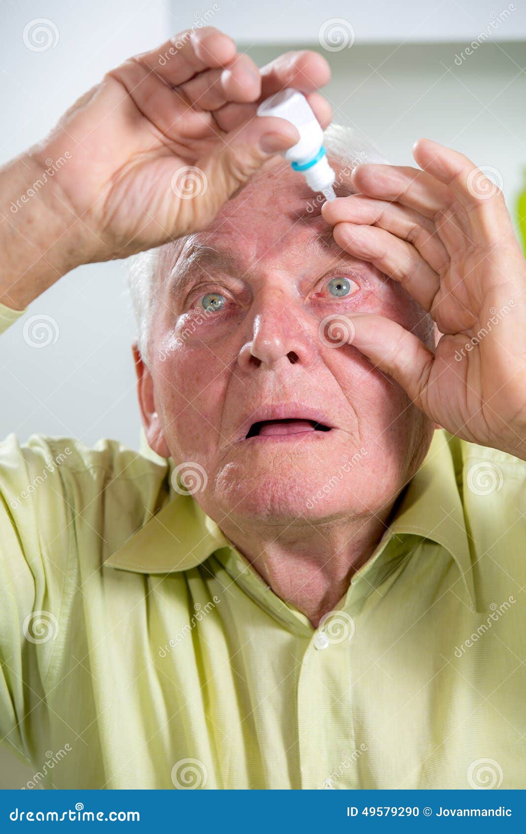 Elderly Person Using Eye Drops Stock Photo - Image of lotion, drug ...