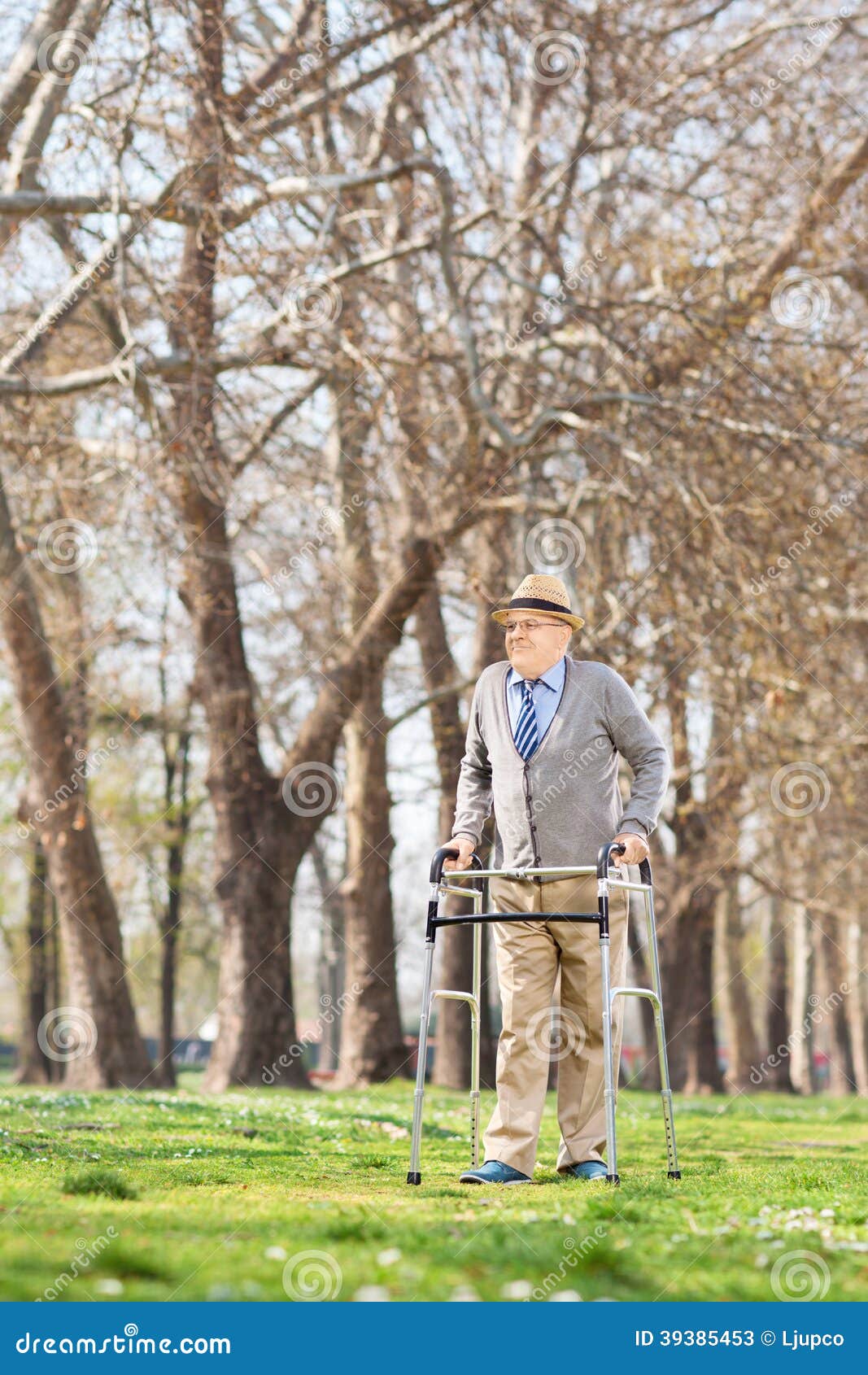 Elderly Person Walking with Walker Outside Stock Image - Image of ...