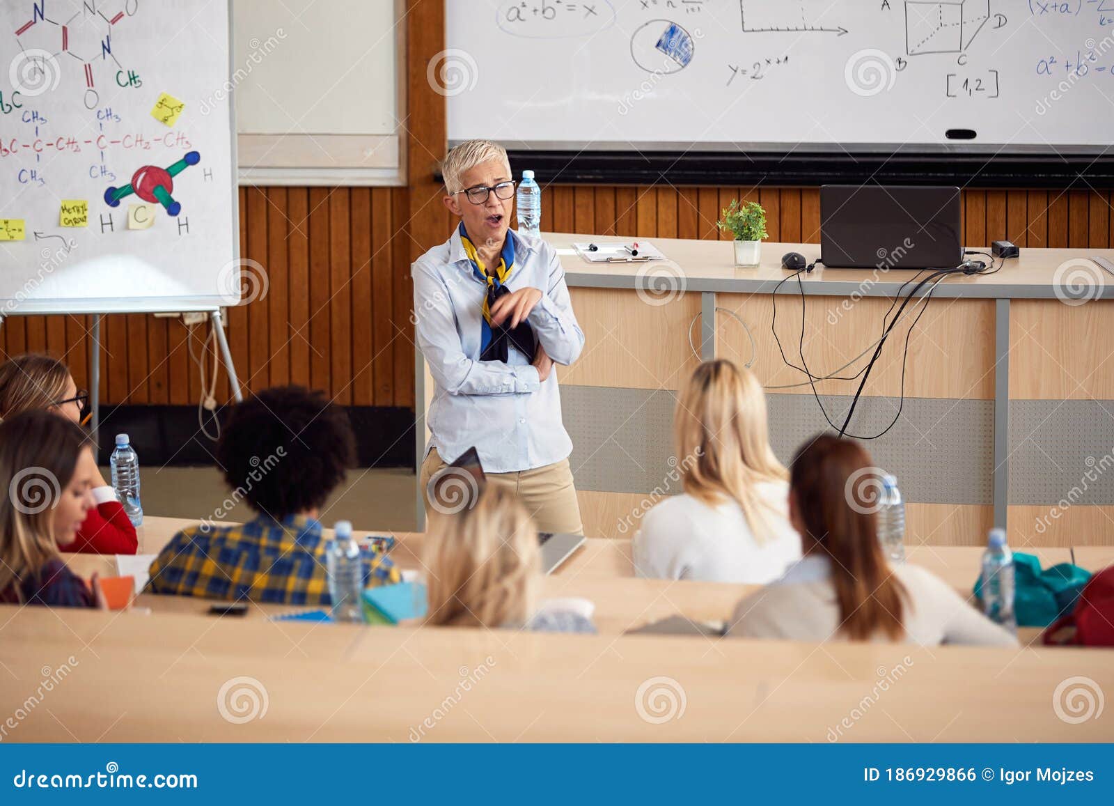 Elderly Professor Bored on Lecture Stock Photo - Image of board ...