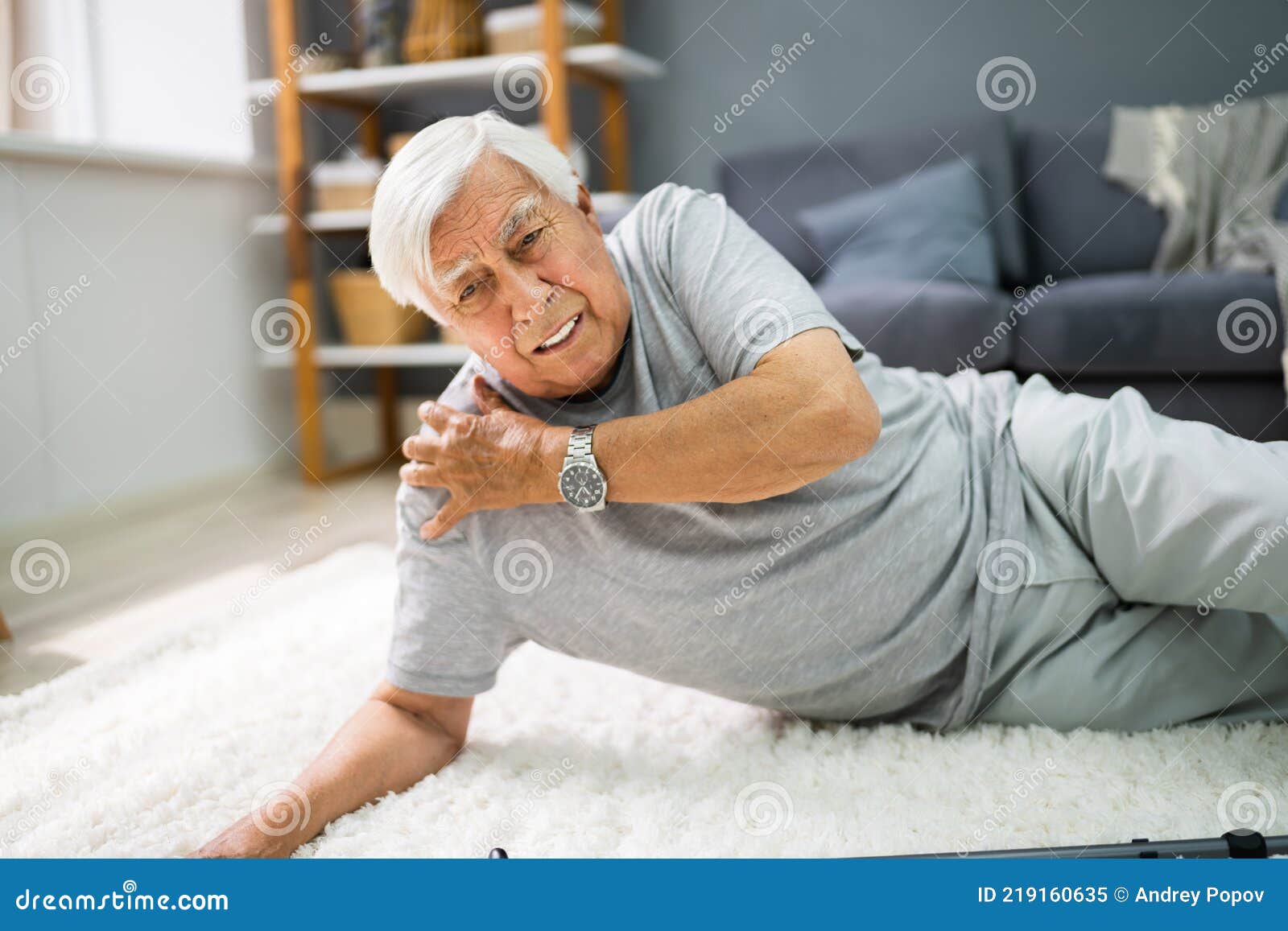 Elderly Senior Man Slip and Fall Stock Image - Image of fallen, slip ...