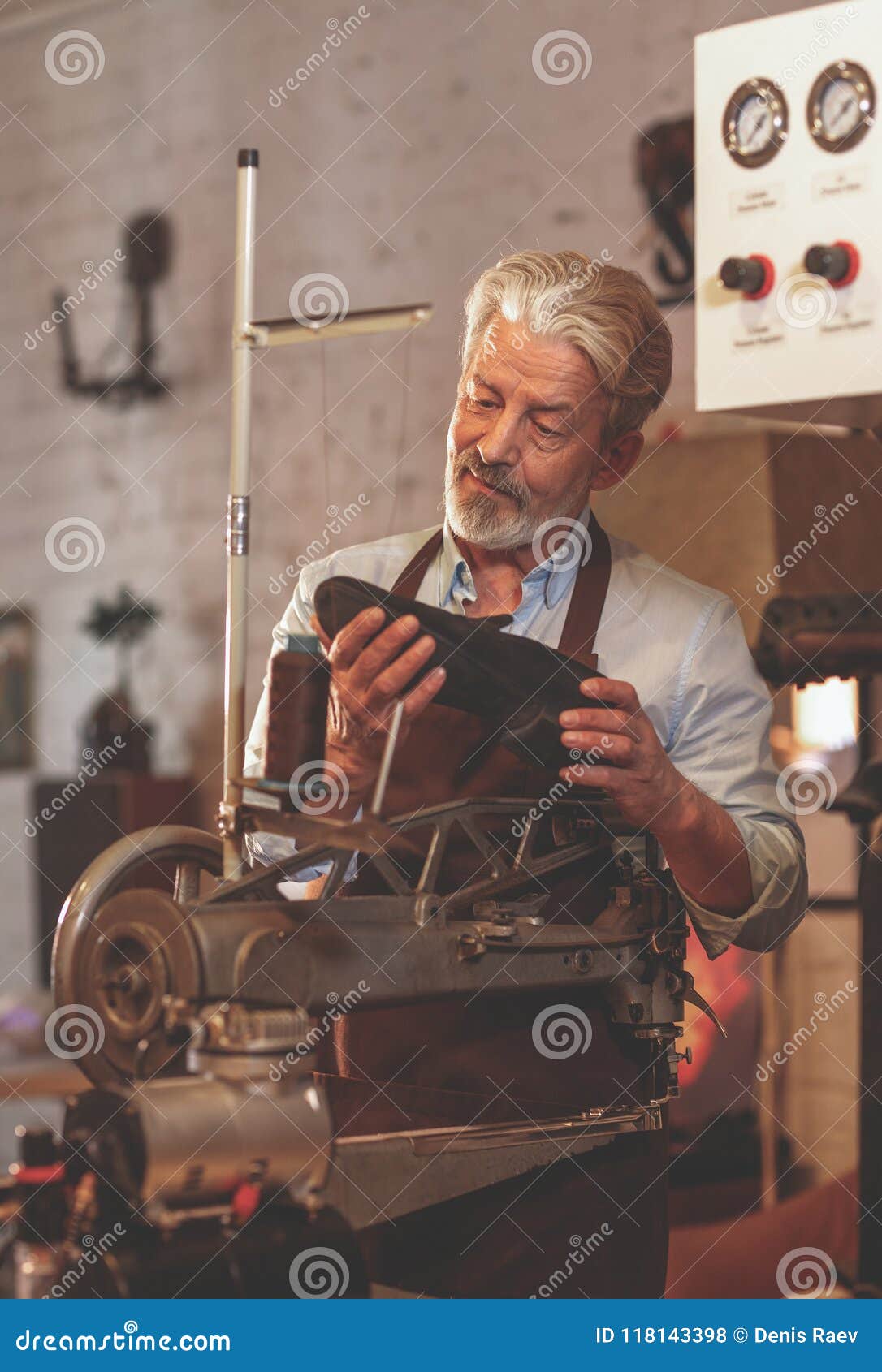 An Elderly Shoemaker at Work Stock Photo - Image of shoemaker, people ...