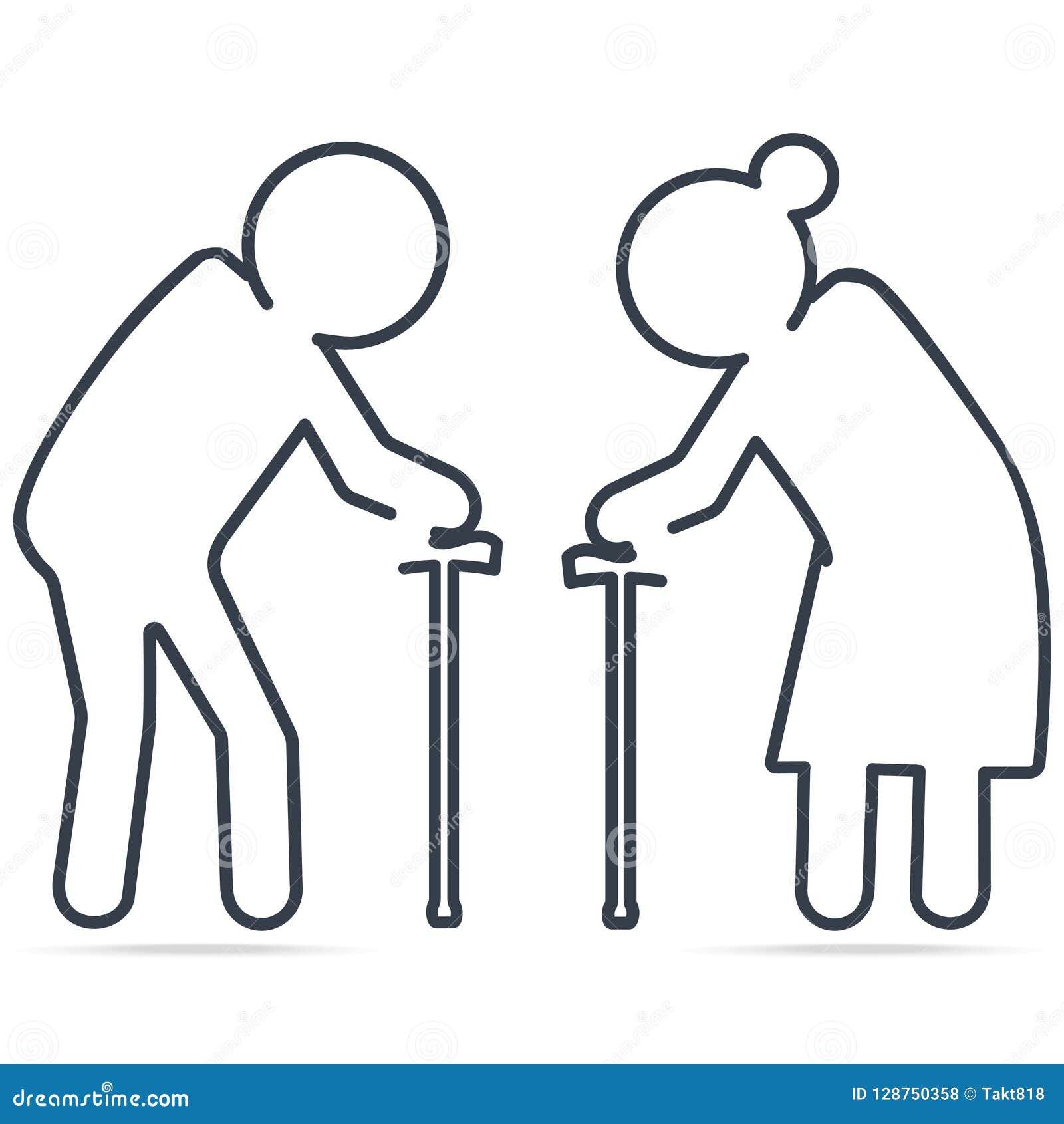 Elderly Symbol. Old People Icon, Simple Line Icon Stock Vector ... Elderly Symbol. Old People Icon, Simple Line Icon Stock Vector ...