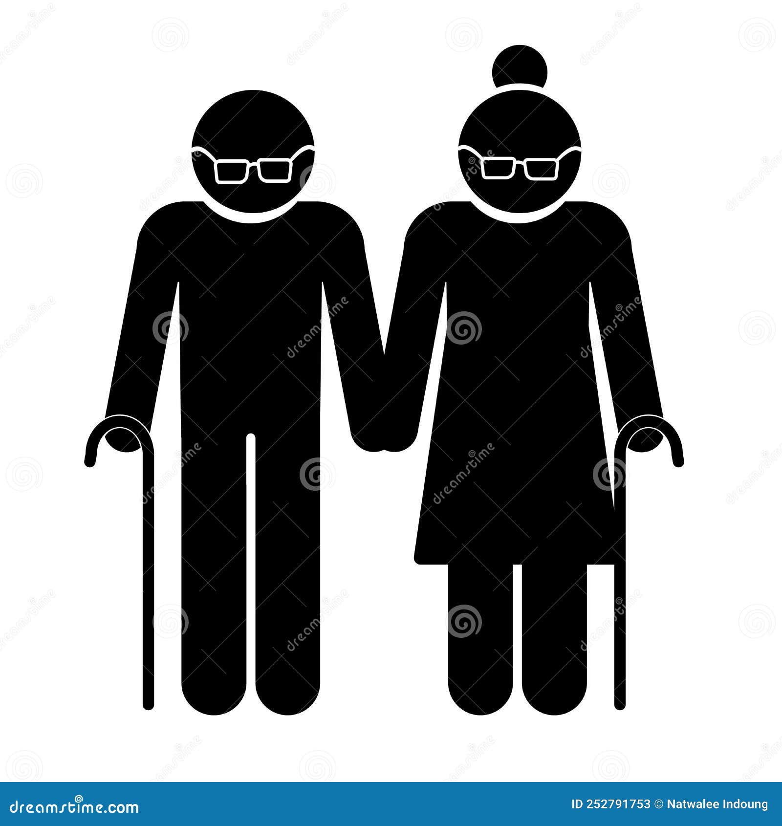 Elderly Symbol. Old People Icon Stock Illustration - Illustration of ...