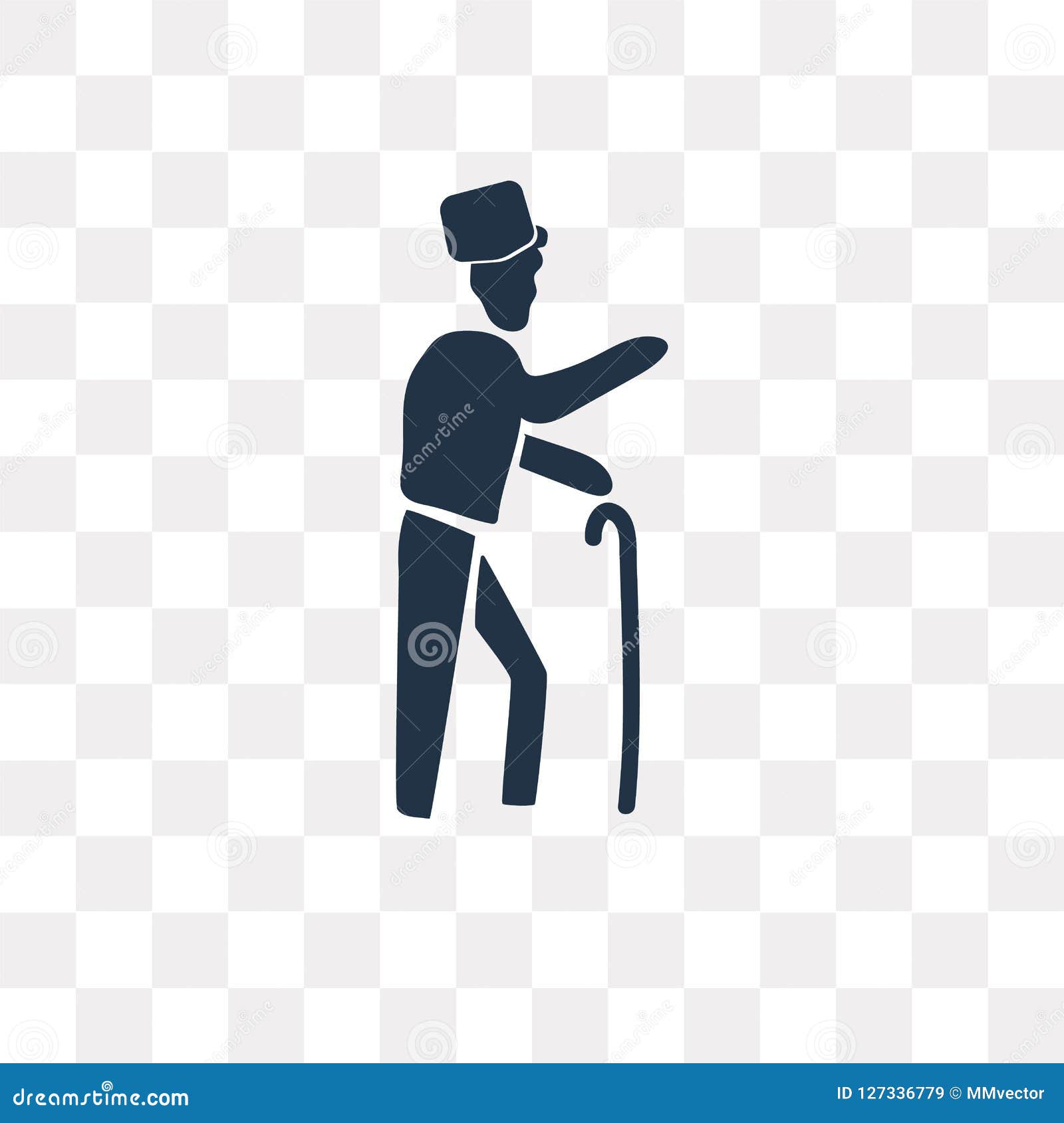 Elderly Vector Icon Isolated on Transparent Background, Elderly Stock ...