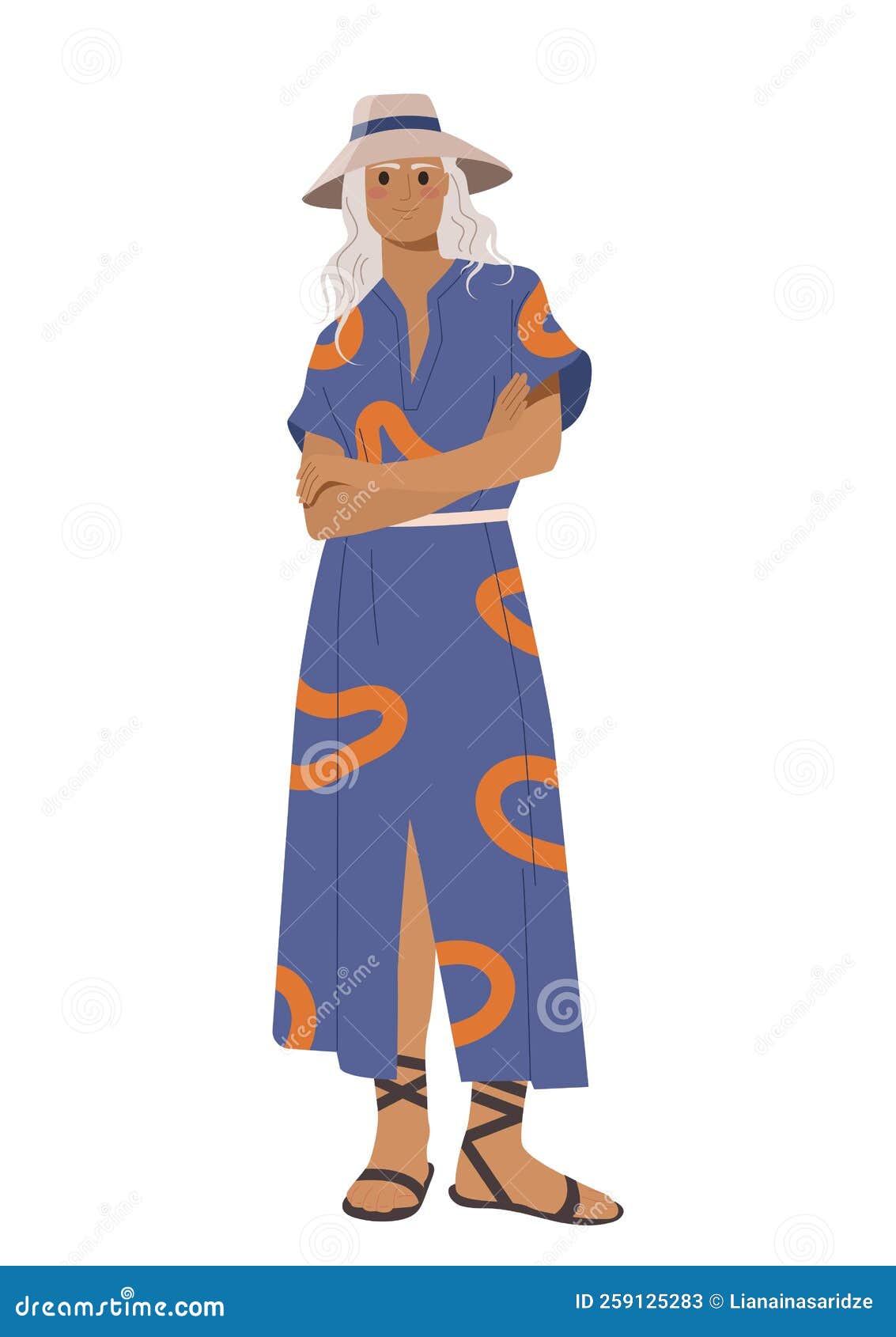 Elderly Woman in Blue Dress Stock Vector - Illustration of fashion ... Elderly Woman in Blue Dress Stock Vector - Illustration of fashion ...