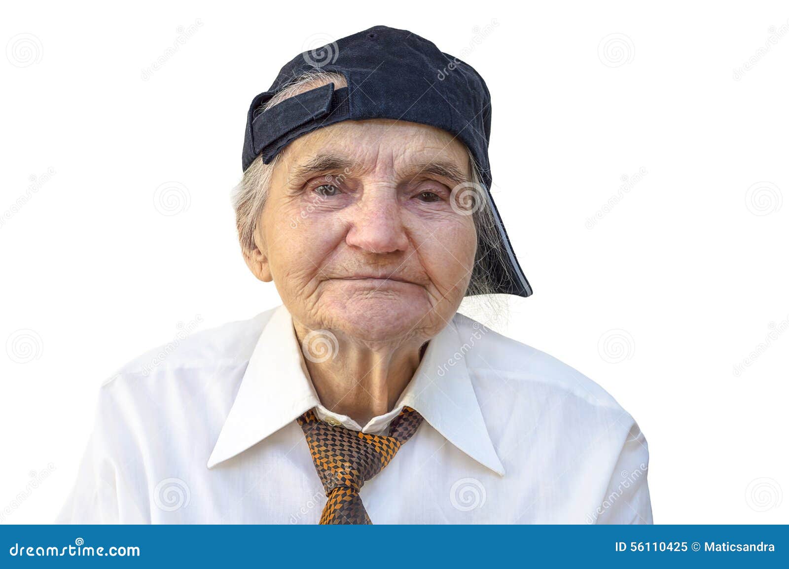 Elderly woman with cap. stock image. Image of geriatric - 56110425