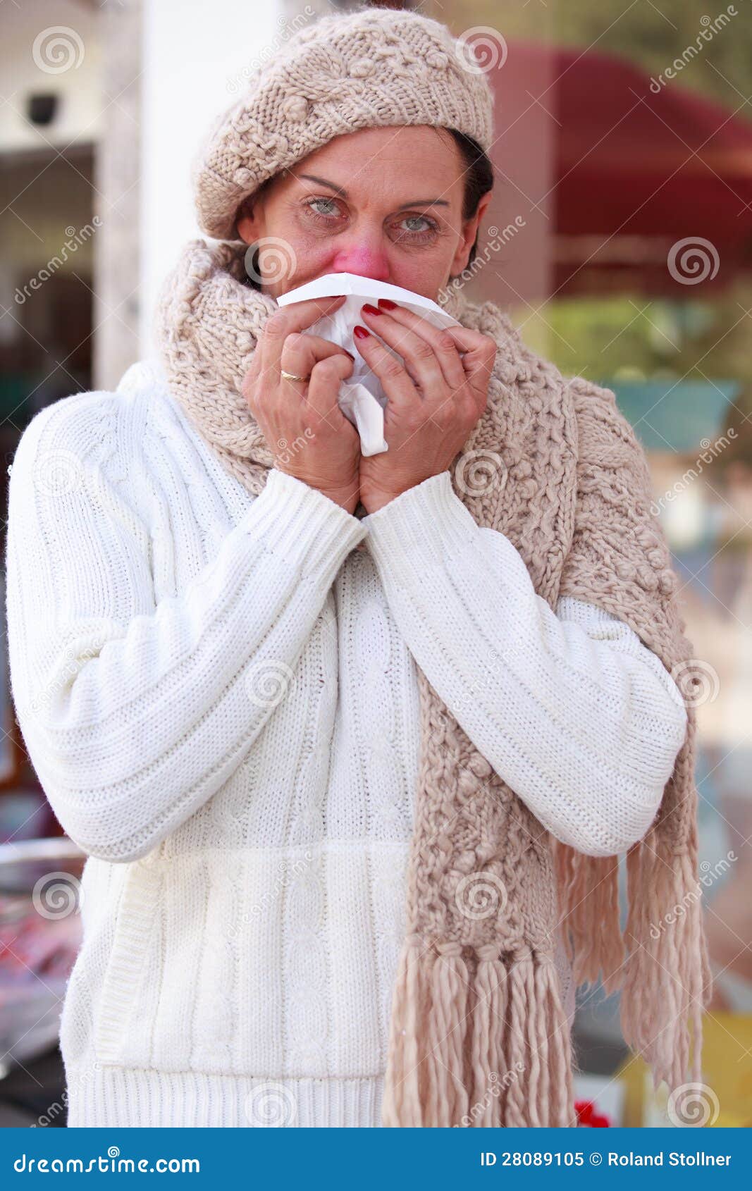 Elderly woman with a cold stock image. Image of senior - 28089105
