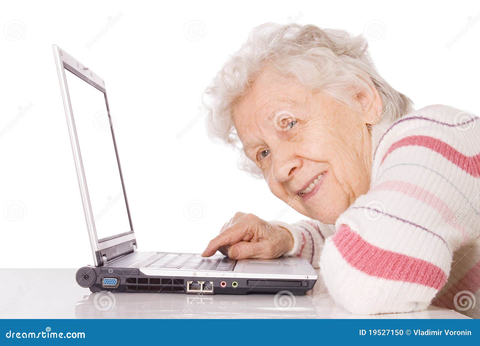Elderly Woman at the Computer Stock Photo - Image of elderly, problems ...