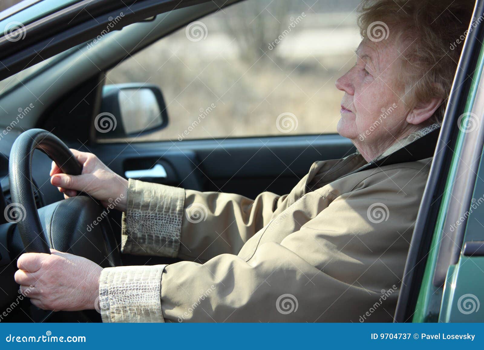Elderly Woman-driver in Car Stock Image - Image of caucasian, healthy ...