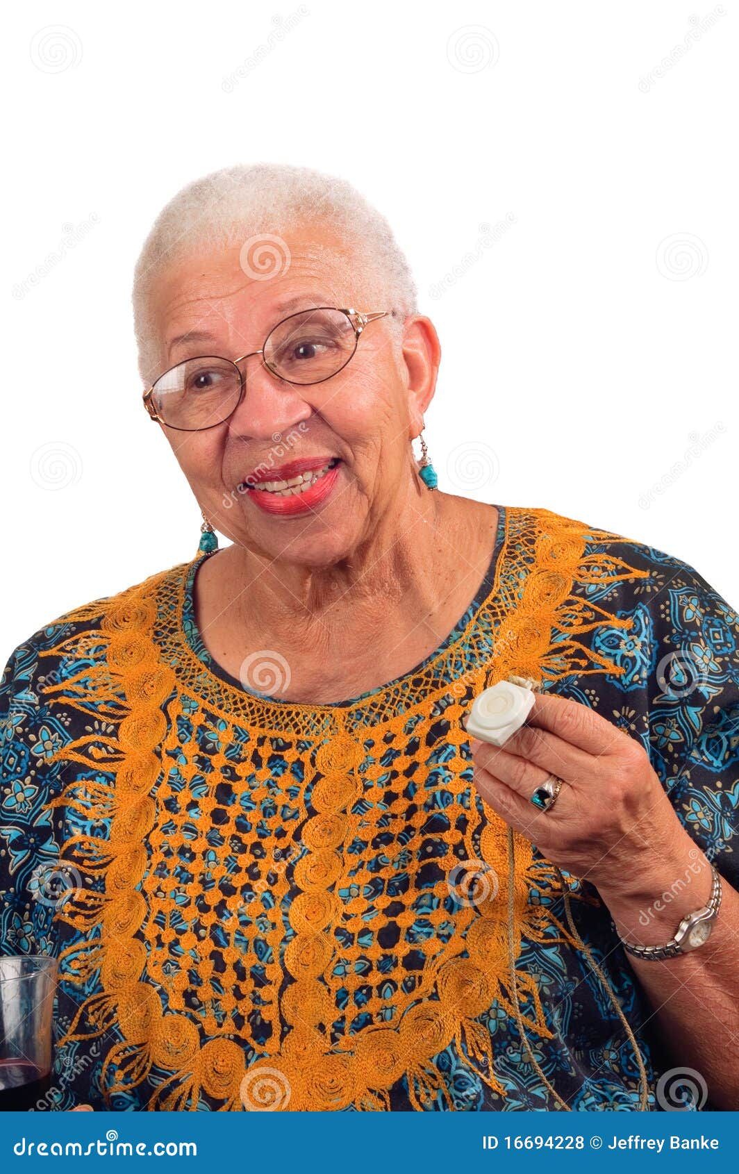 Elderly Woman with Life Alert Stock Photo - Image of anguish, antidote ...