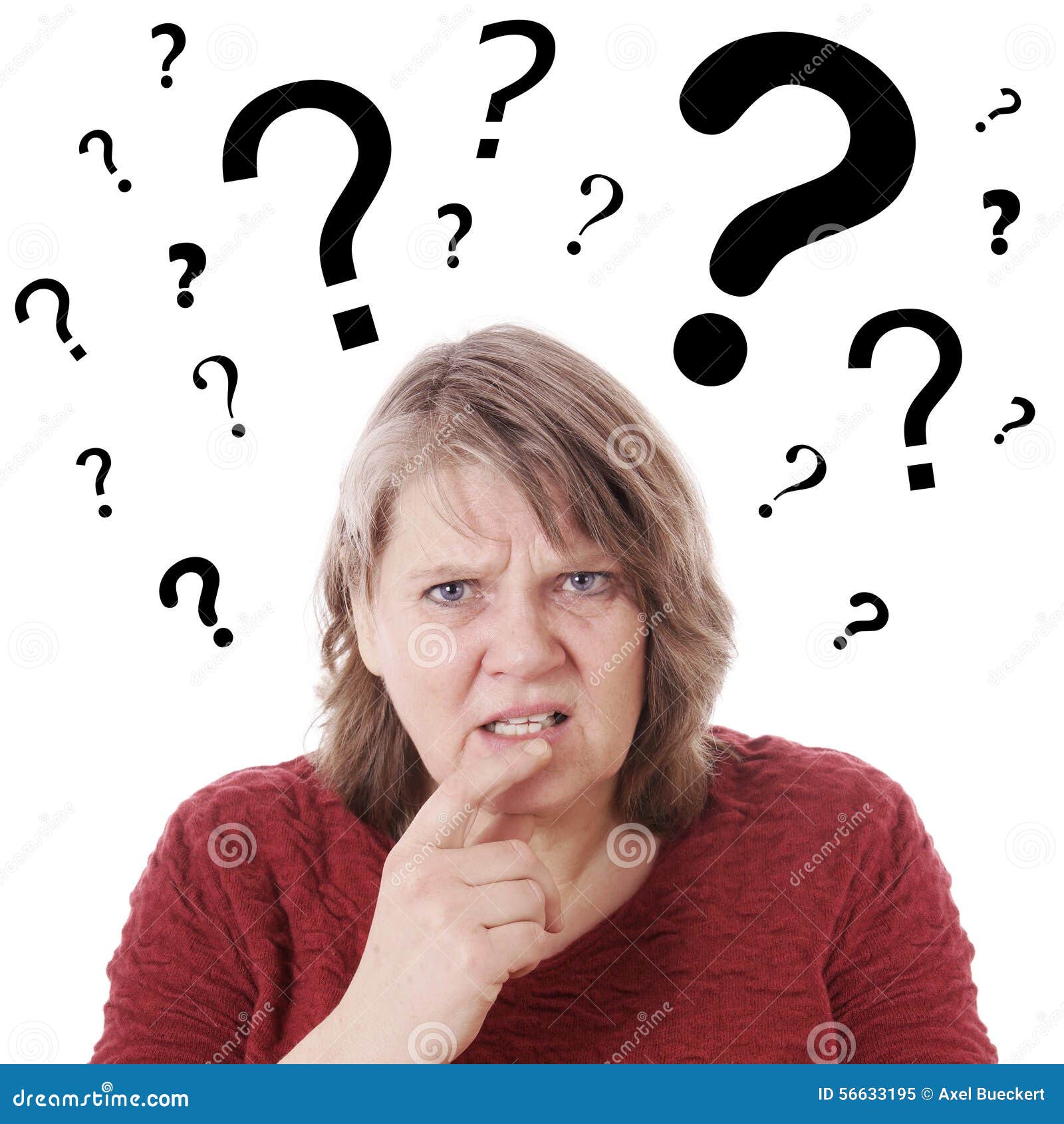 Elderly Woman Looking Confused Stock Image - Image of isolated ...